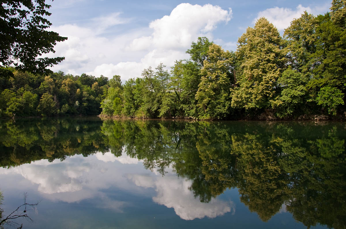 The view from the veranda of our mobile home, the river Kolpa, Big ...