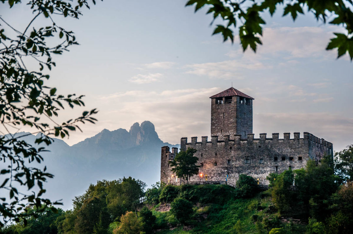 Hiking in the Dolomites to the Grotta Azzurra di Mel in the Veneto, Italy