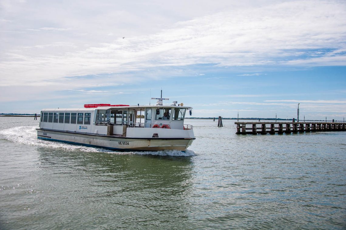 A ferry arriving at the Fusina Ferry Terminal - Venice, Italy ...