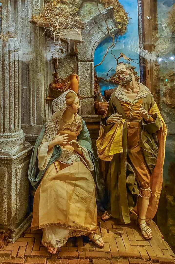 Traditional Neapolitan Nativity scene known as presepe - Naples, Italy ...